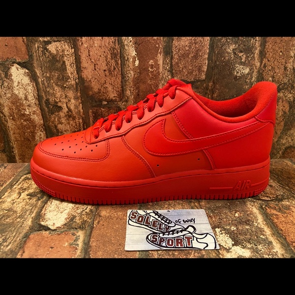 Nike | Shoes | New Nike Air Force Af1 Leather Red Mens | Poshmark